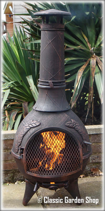 CASTMASTER AZTEC CALICO CAST IRON BARBECUE CHIMINEA CHIMENEA COPPER | eBay