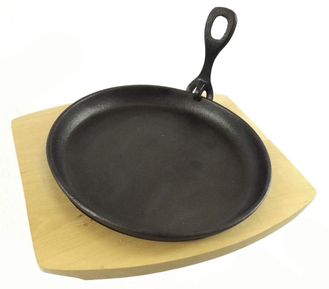 Cast Iron Cast Iron Sizzling Sizzler Pan Farmhouse Serving Dish Plate ...